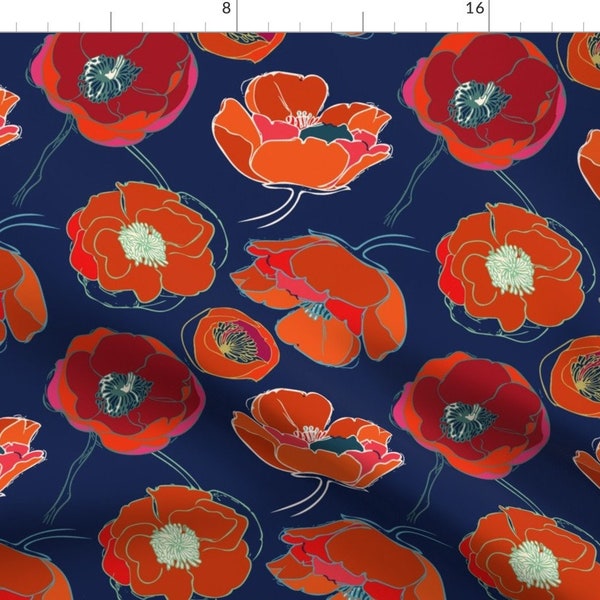 Poppy Fabric - Etsy