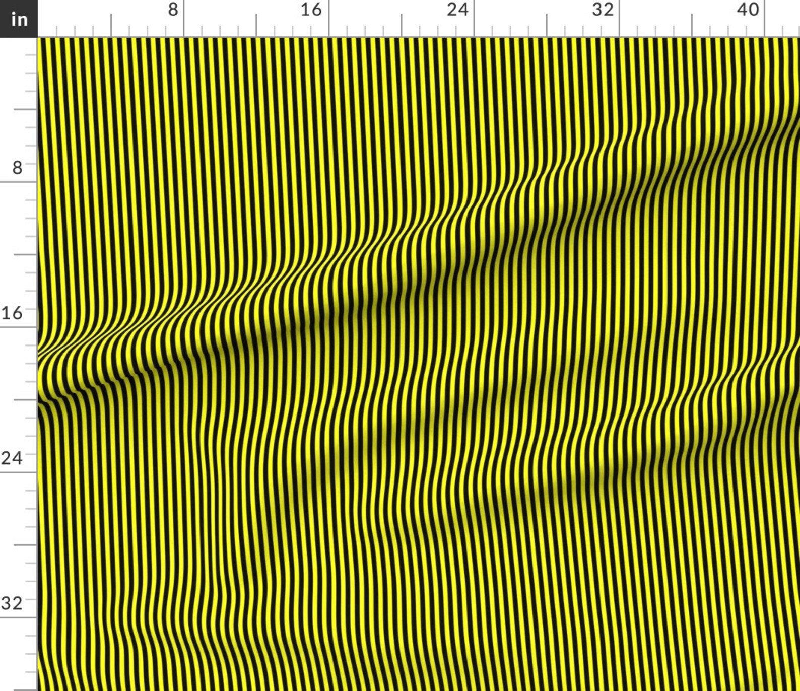 Stripe Fabric Quarter Inch Yellow and Black Vertical Stripes | Etsy