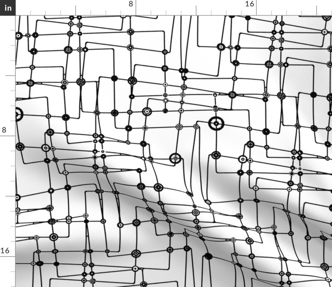 Abstract Astro Fabric Astroboy Black White by Ormolu Abstract Lines ...