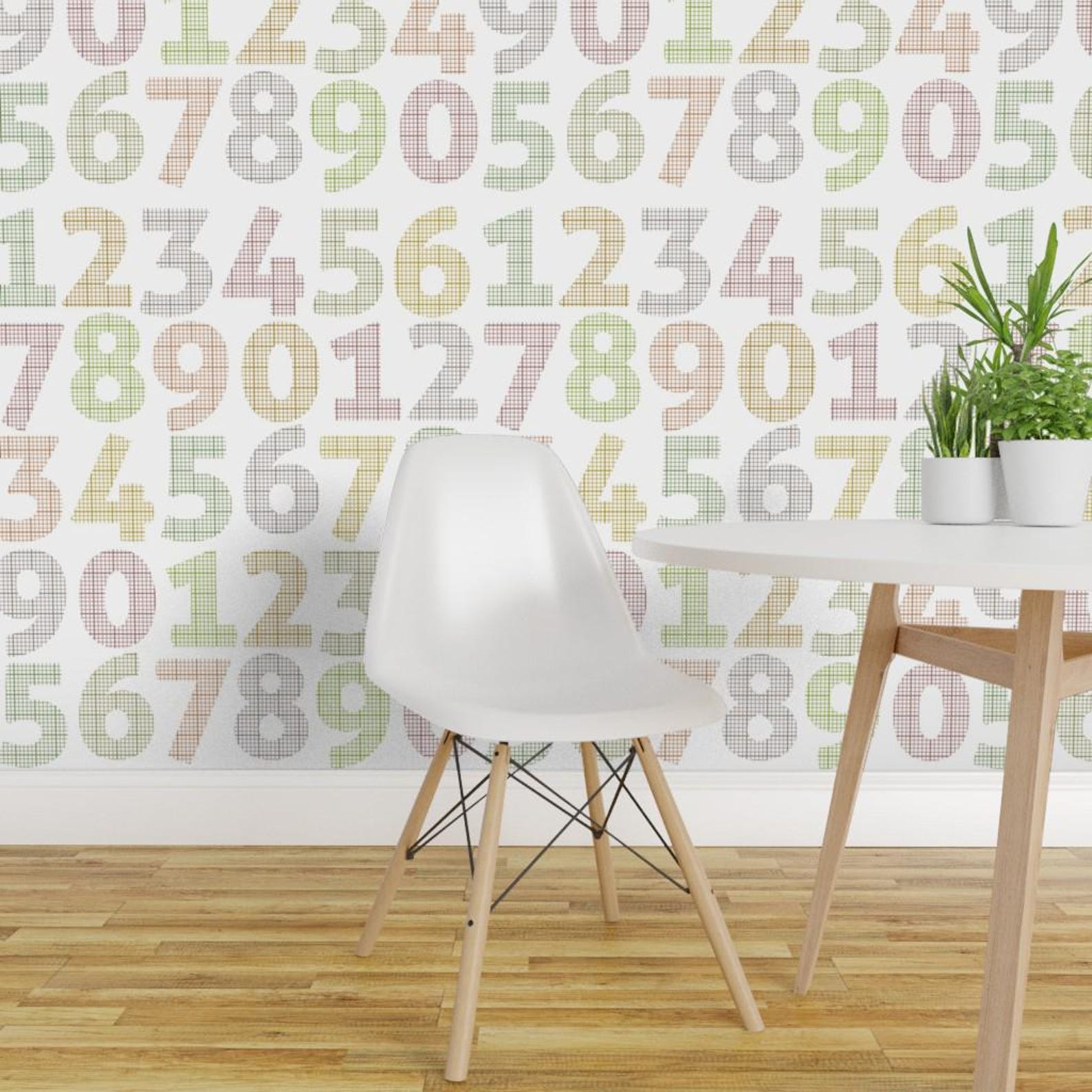 Number Wallpaper - Jumbo Number Grid on White by Weavingmajor ...