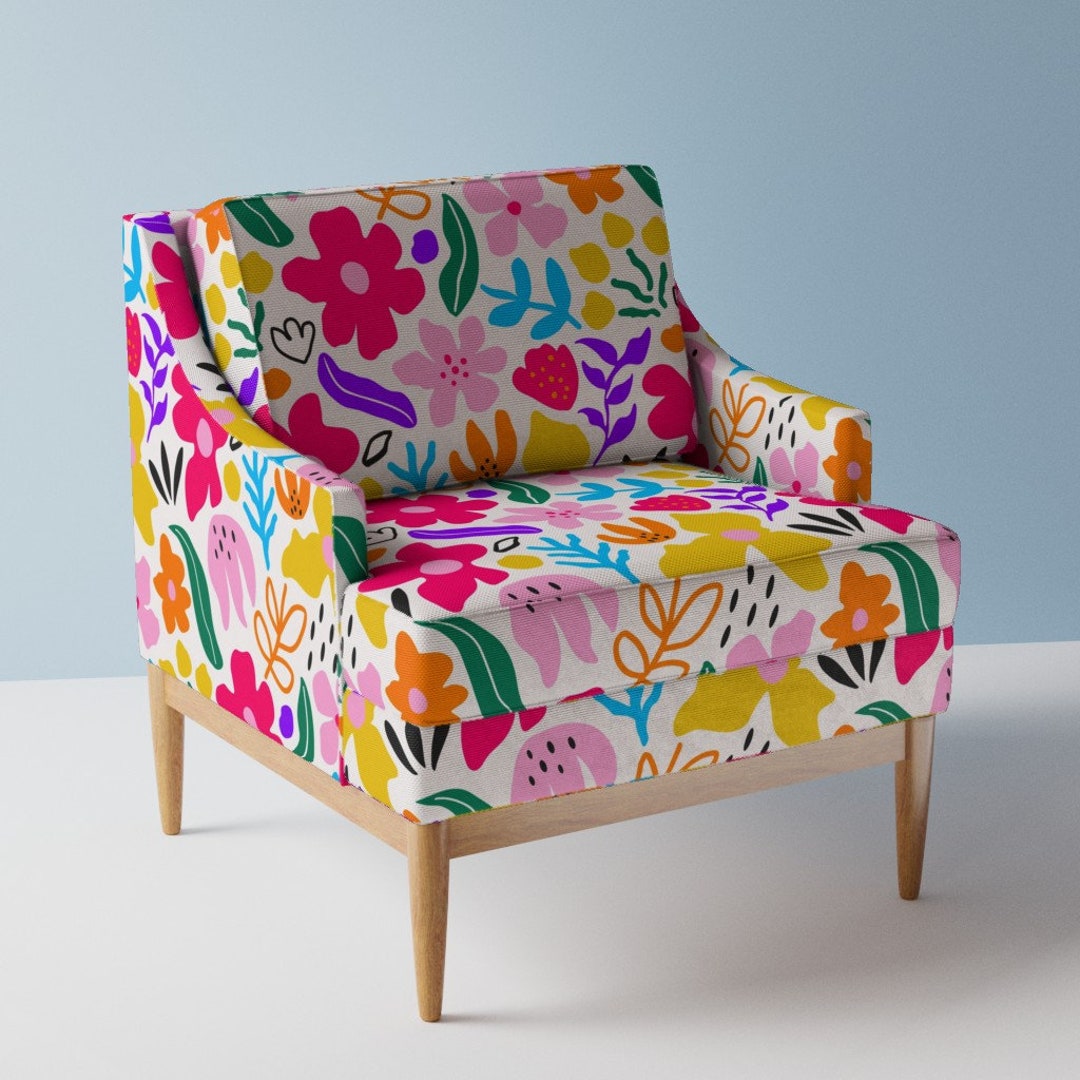 Happy Floral Upholstery Fabric Bright Floral Garden by Priraj_designs ...