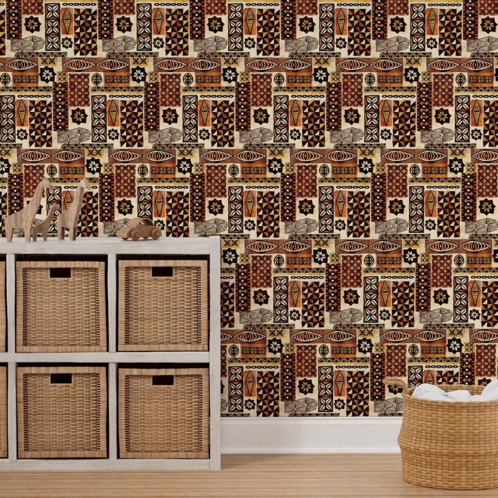 Hawaiian Tapa Wallpaper Mixed Tapa by Woodyworld Hawaiian - Etsy