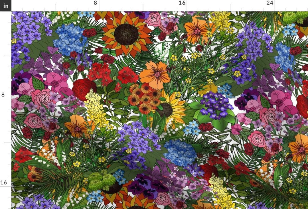 Sunflower Botanical Apparel Fabric - Botanic Garden by ...