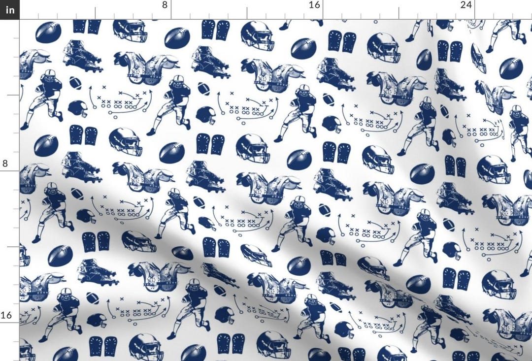 Football Blue Sports Fabric - American Football // Navy // Small by ...