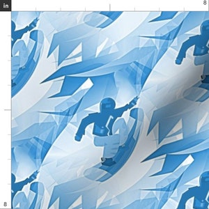 Snowboarding Fabric Snowboarding by Stofftoy Blue White Winter Sport ...