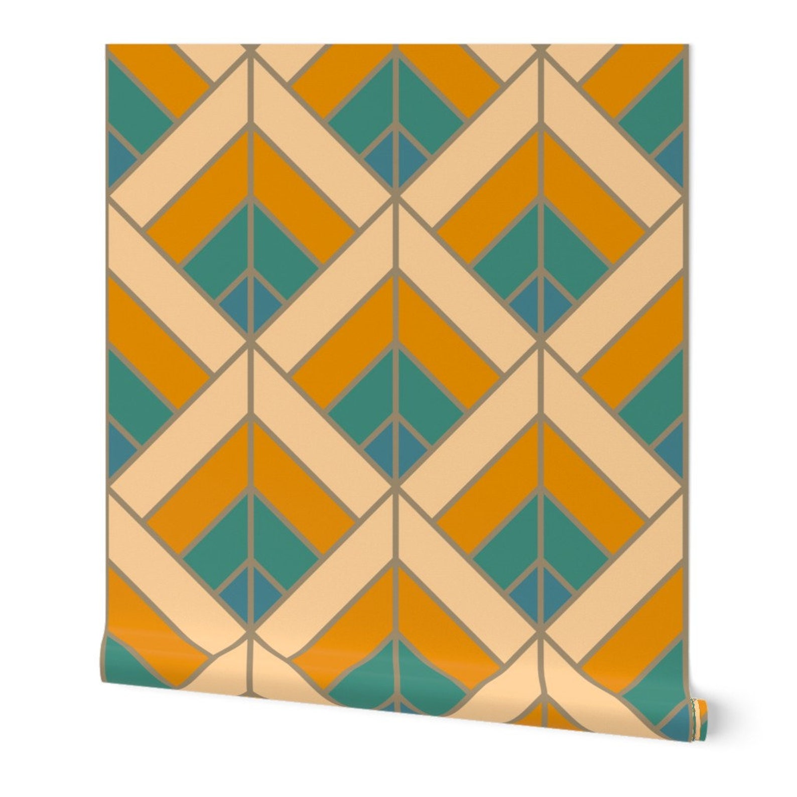 Art Deco Wallpaper Geometric Pattern Art Deco Diamond Lily - Etsy