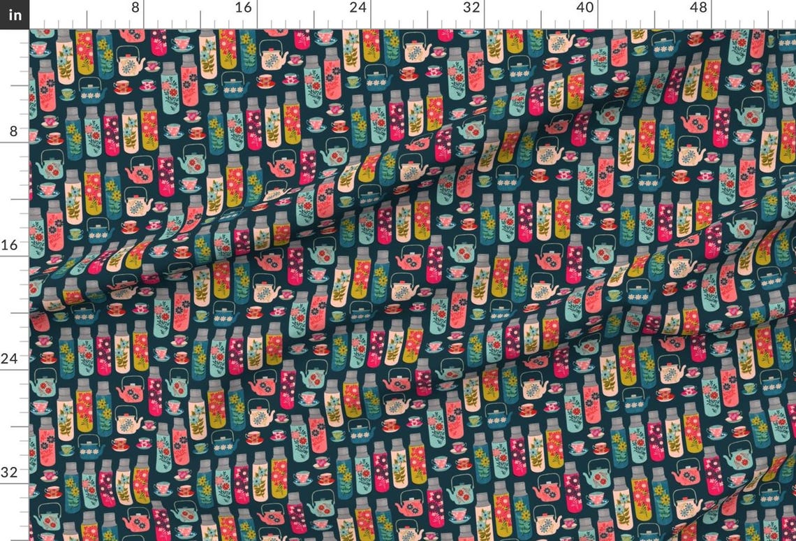 Thermos Fabric - Thermos // Vintage Tea Thermos by Andrea Lauren ...