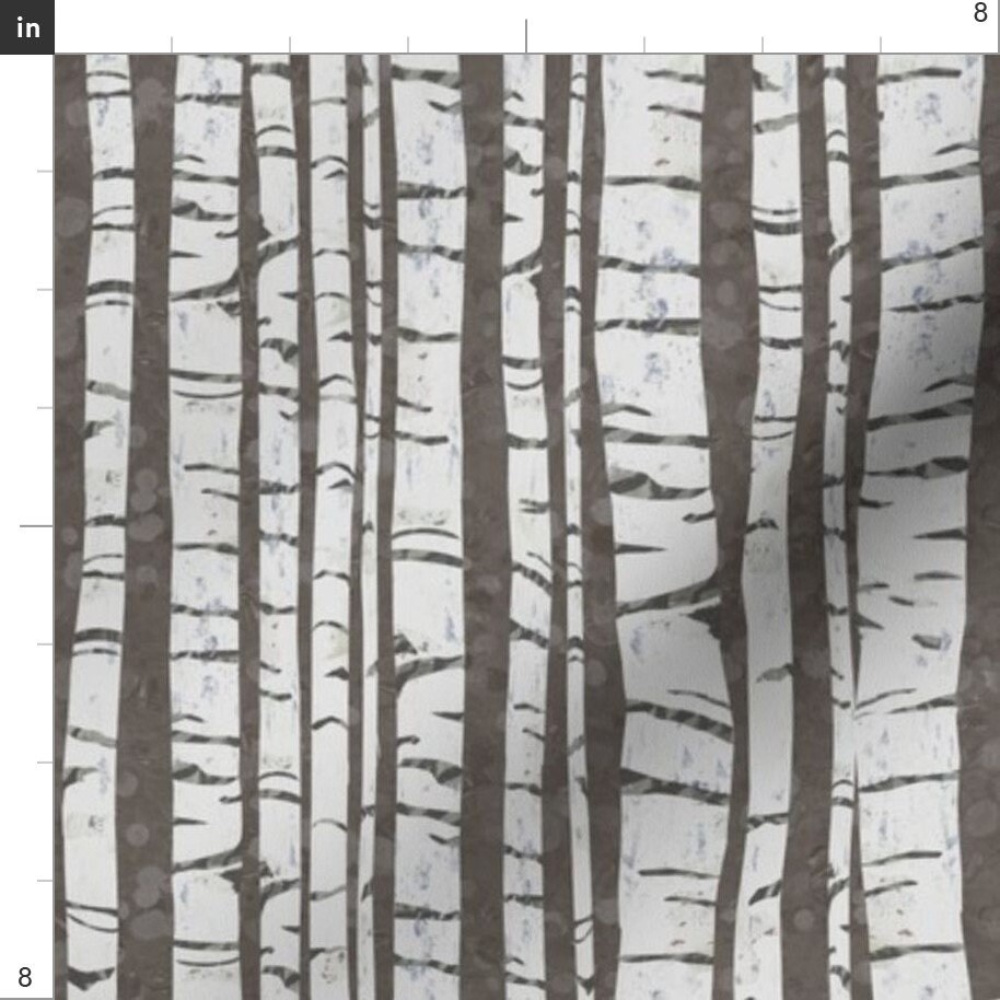 Birch Trees Fabric Birch Forest large Size by Sarah Treu - Etsy UK