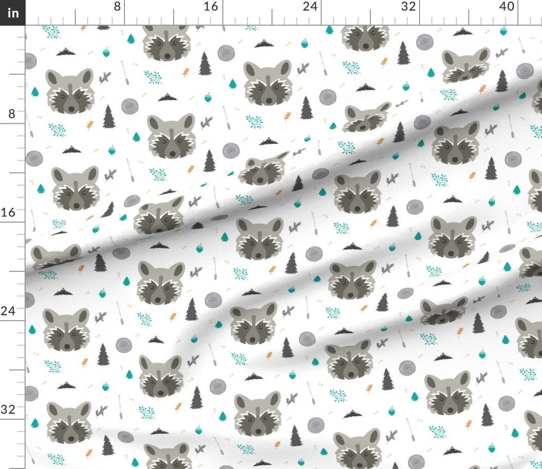 Raccoons Fabric Raccoon Collage by Hudsondesigncompany | Etsy