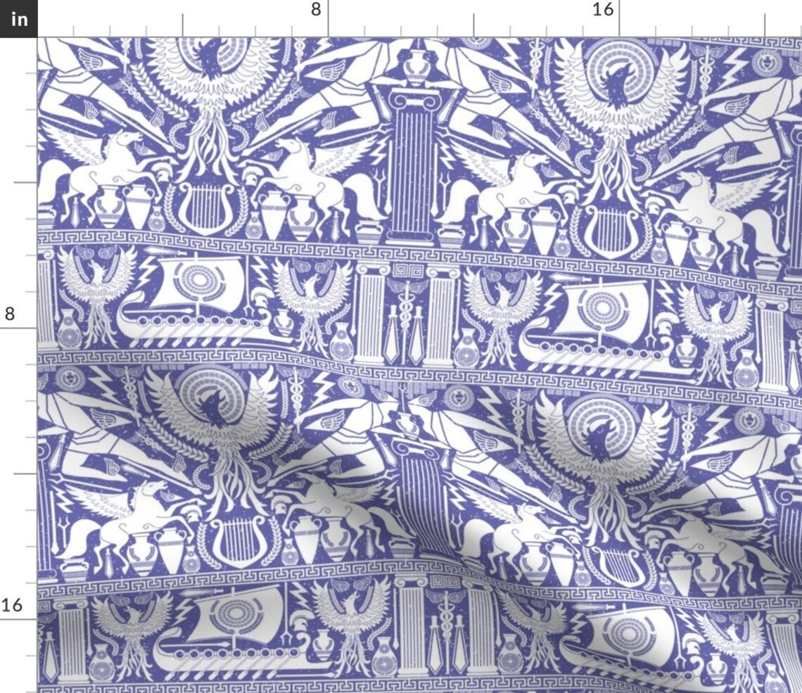 Myth Fabric Ancient Greek Mythology Purple by Famenxt - Etsy
