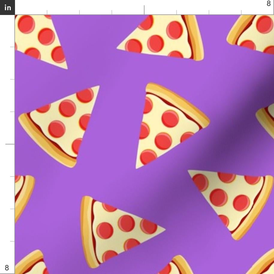 Pizza Fabric - Pizza Slice Purple Food Fabric by Littlearrowdesign ...