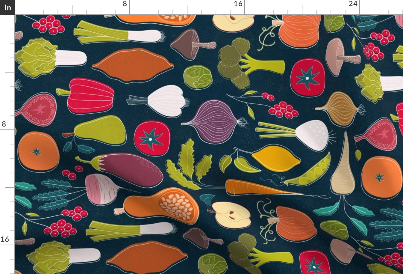 Vegetable Fabric - Fall Farmers Market by Sarah Knight - Farmers Market ...
