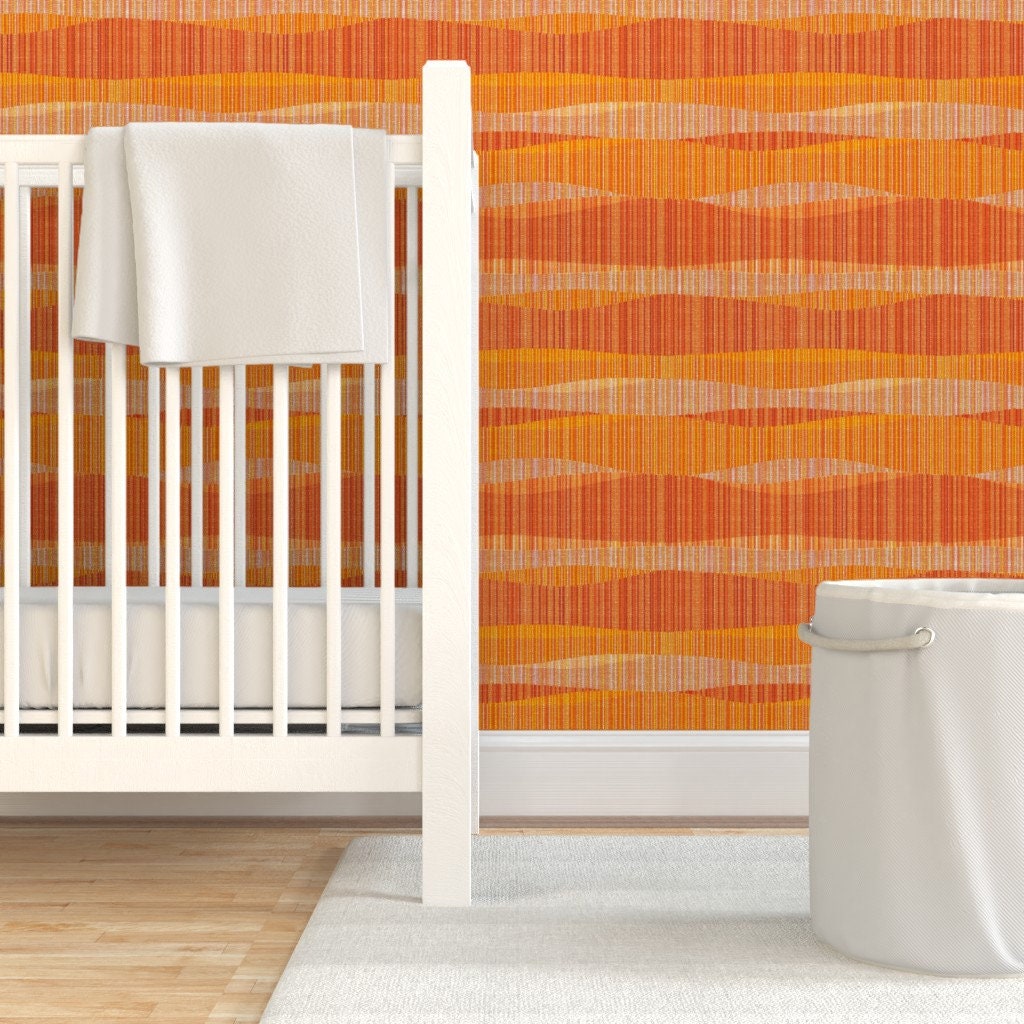 Mid Century Wallpaper Mid Mod Lines Sunrise by Theodesign | Etsy
