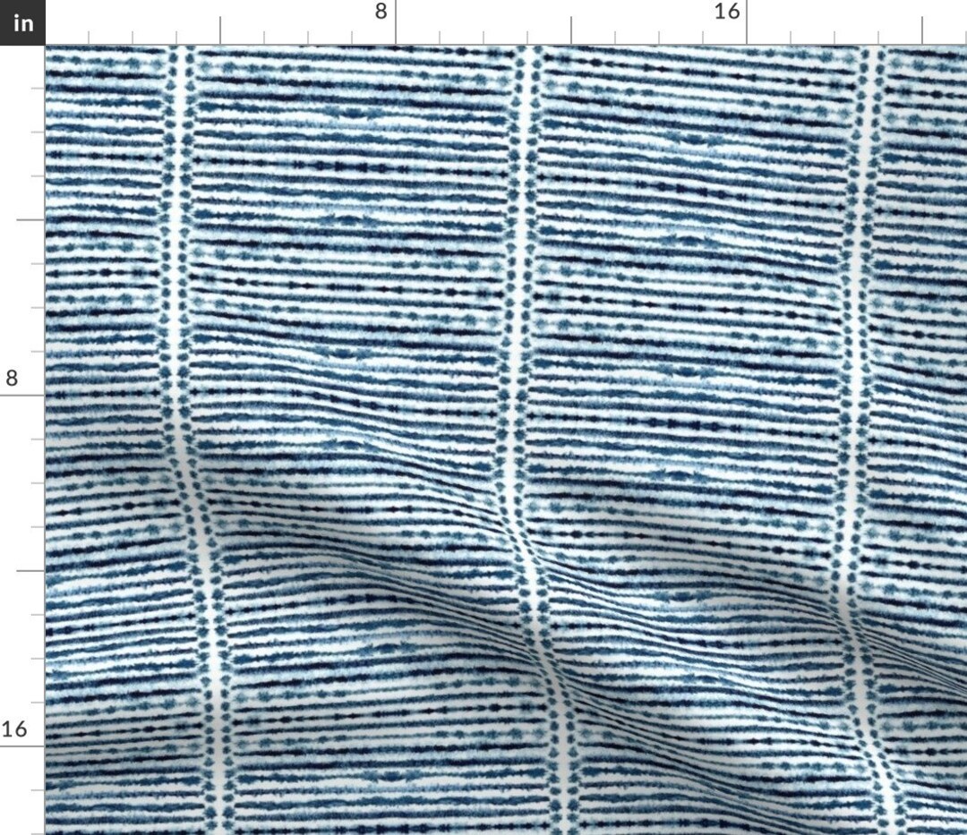 Shibori Blue Stripes Illustration Distressed Fabric Shibori - Etsy