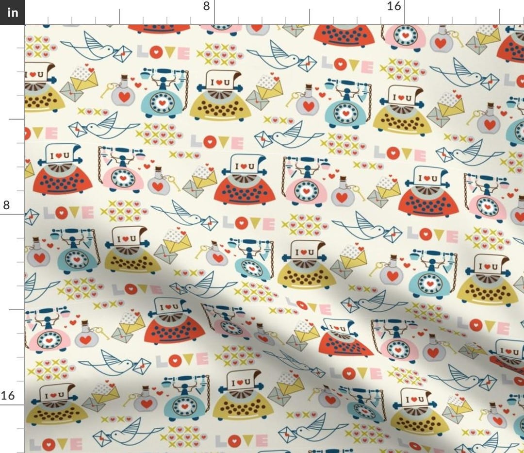 Love Fabric Love by Theboutiquestudio Love Letters Valentine Typewriter ...
