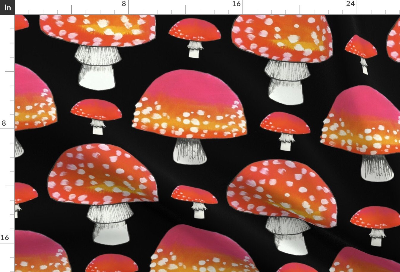 Fungi Fabric Fungi Pattern By Sarah Twist Fungi Mushroom | Etsy