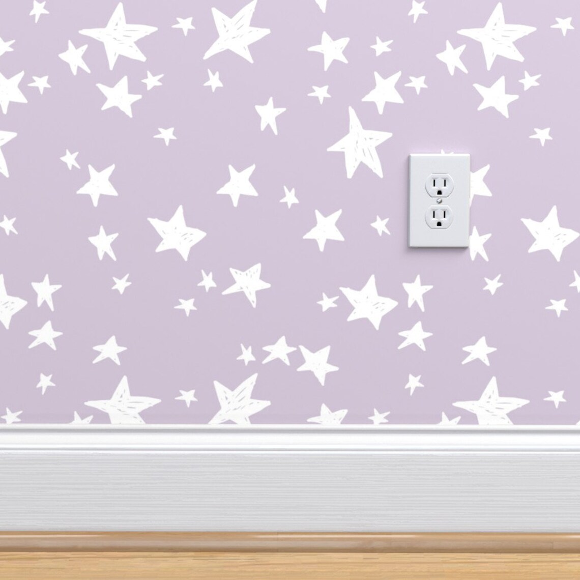 Star Wallpaper Stars Fabric Lavender Pastel by Andrea Lauren - Etsy