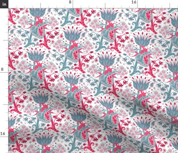 Heart Damask Fabric Heart Damask by Chantal Pare Abstract - Etsy