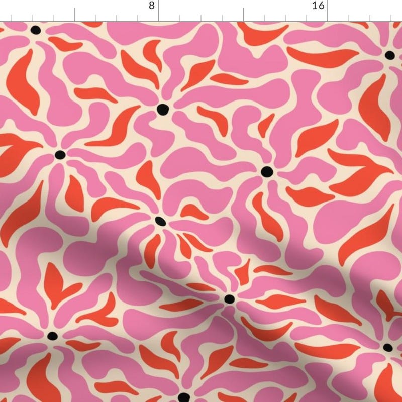 Orange Pink Fabric - Etsy