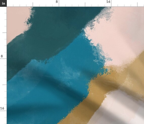 Painted Abstract Fabric Daubed Abstract Paintscape Xl | Etsy