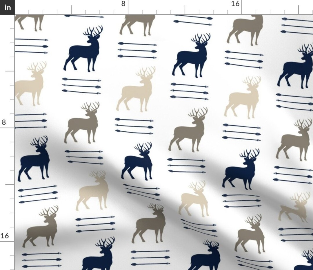 Stags Hunt Fabric Multi Buck and Arrow Stack Rustic Woods by ...