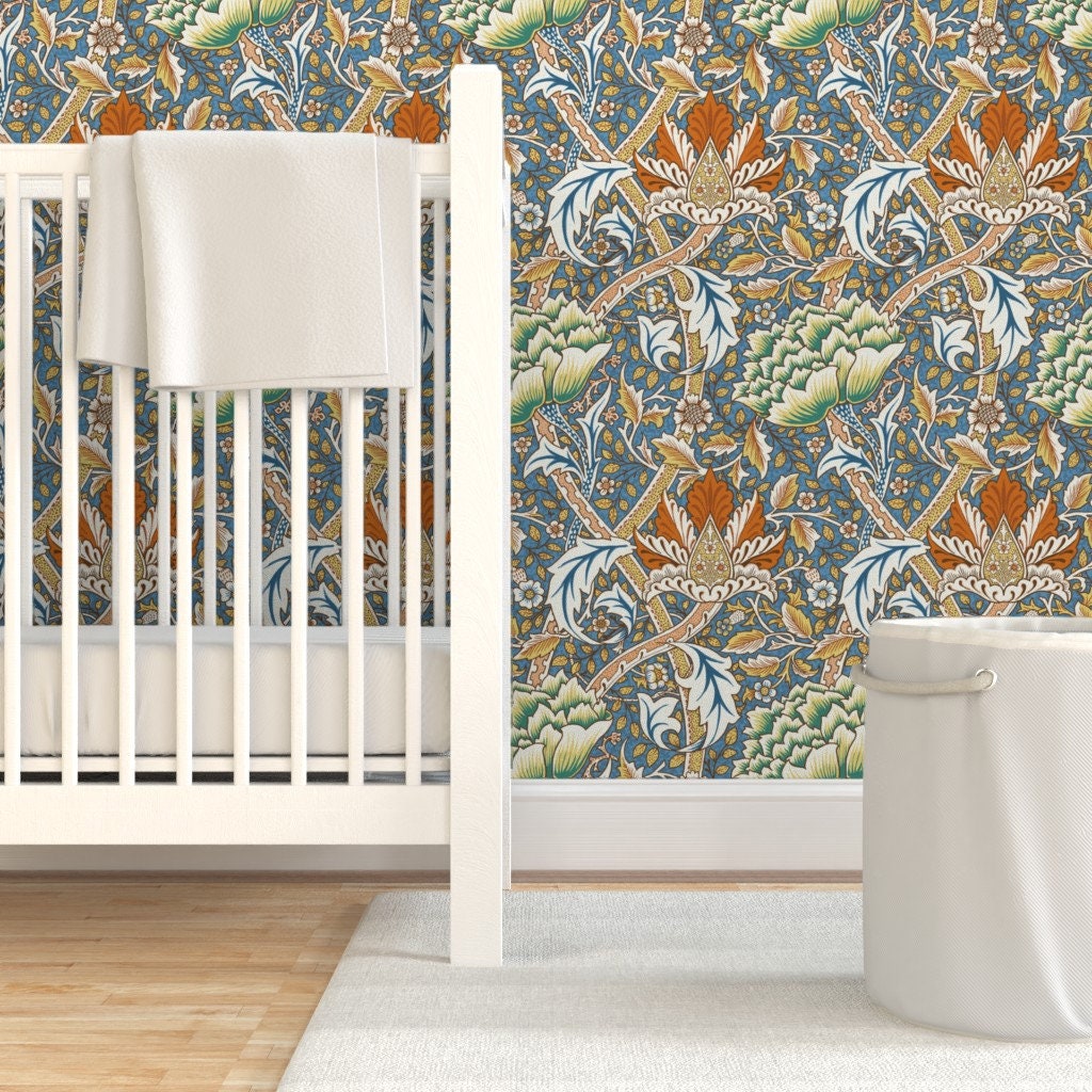 Vintage Floral Wallpaper Morris Windrush by Chantal Pare - Etsy