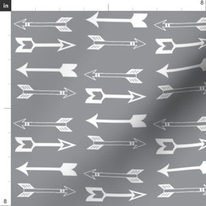 Gray White Arrow Fabric Arrows on Grey Grey Arrows by - Etsy
