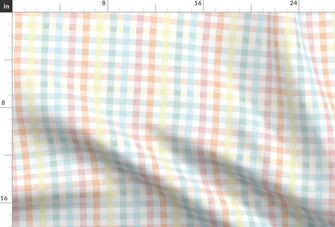 Spring Plaid Fabric - Easter Plaid Pastel Gingham Check by ...