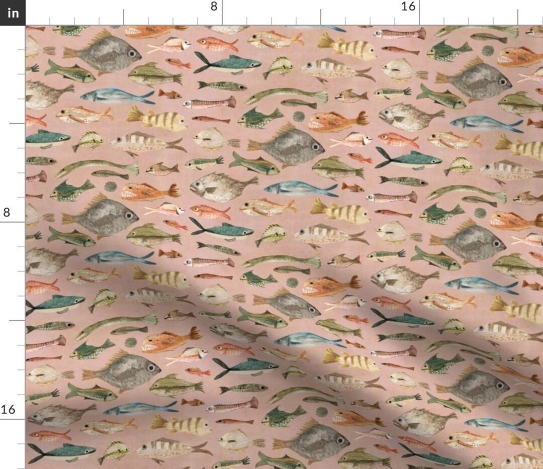 Fishy Fabric Fish in Dusky Pink by Katherine Quinn Fishy Colorful ...