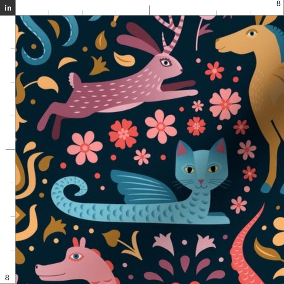 Cryptids Fabric Cryptid Creatures by Portiamonberg Kraken - Etsy