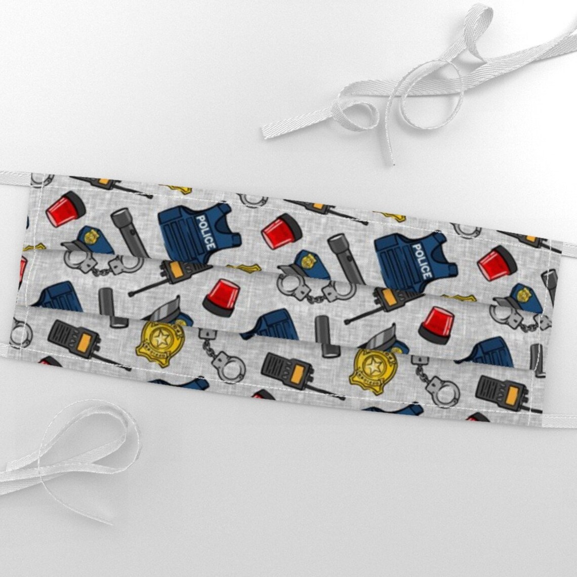 Police Fabric Small Scale Grey Badge Cuffs Police Department | Etsy