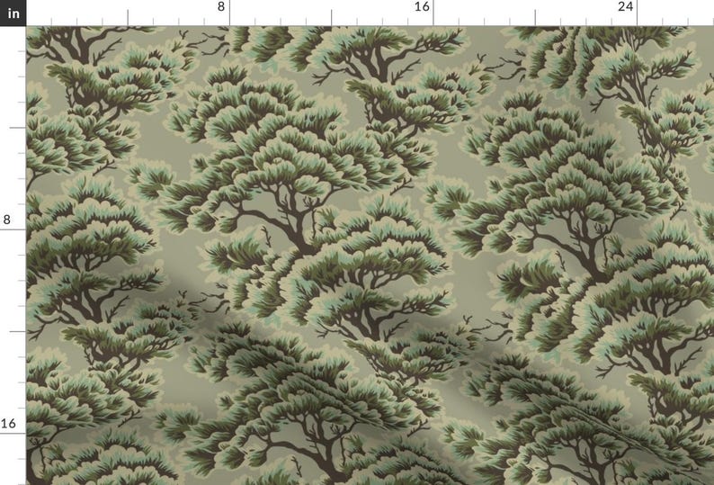 Sage Green Tree Upholstery Fabric- Umbria Dawn Woods by Holli_zollinger ...