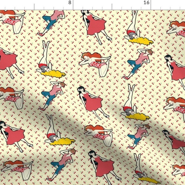 Pinup Girl Fabric - Etsy