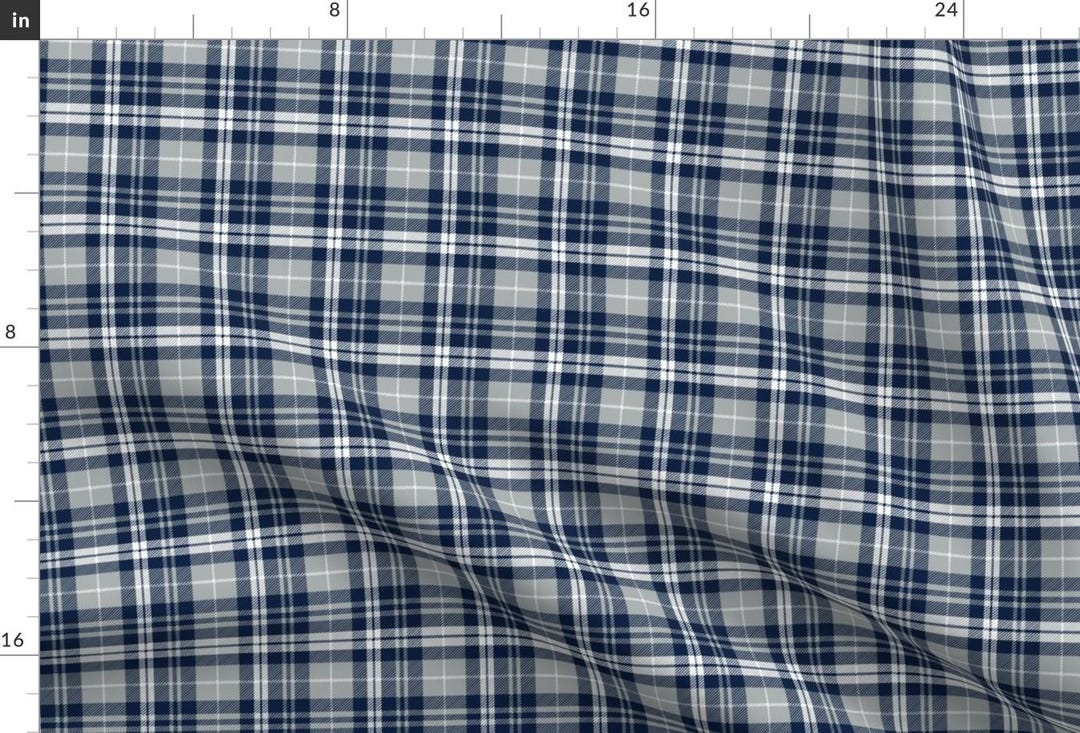 Blue Plaid Apparel Fabric - Fall Plaid by Littlearrowdesign - Rustic ...