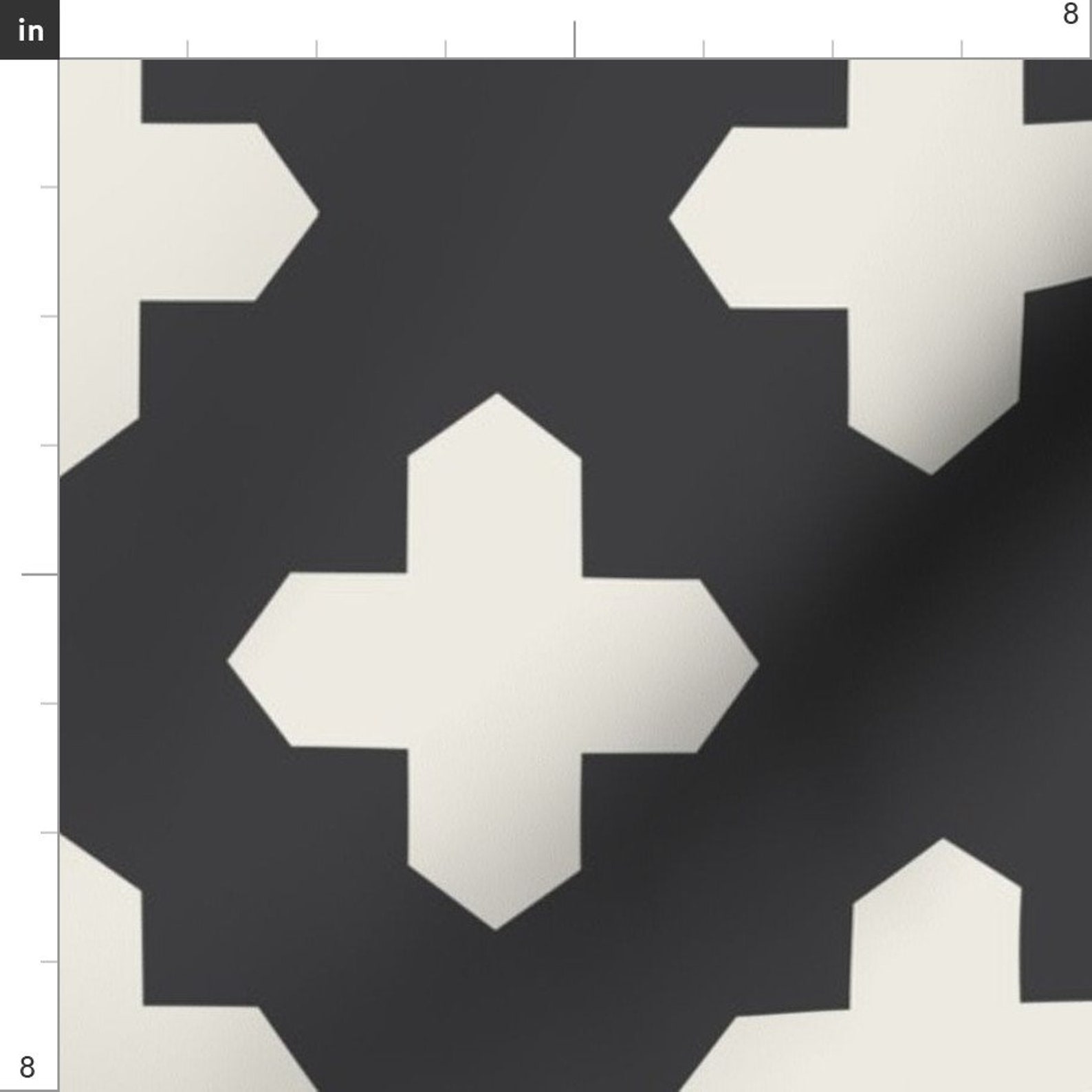 Mod Cross Fabric Charcoal Cream Cross by Louandmoss | Etsy