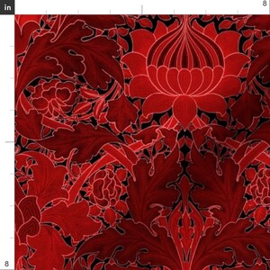 Red Damask Fabric Ruby Damask by Peacoquettedesigns Gothic William ...