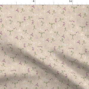 Sporty Stickmen Fabric Stick Fit Natural by Seesawboomerang Sporty Fit ...