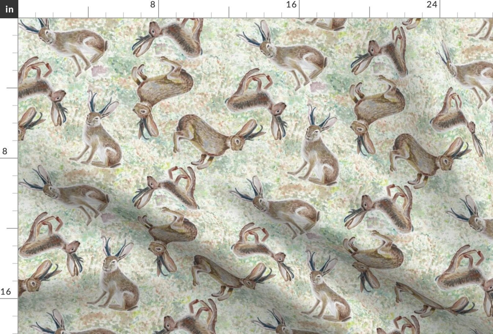 Jackalope Fabric - Jackalope in the Desert by Bloomingwyldeiris ...