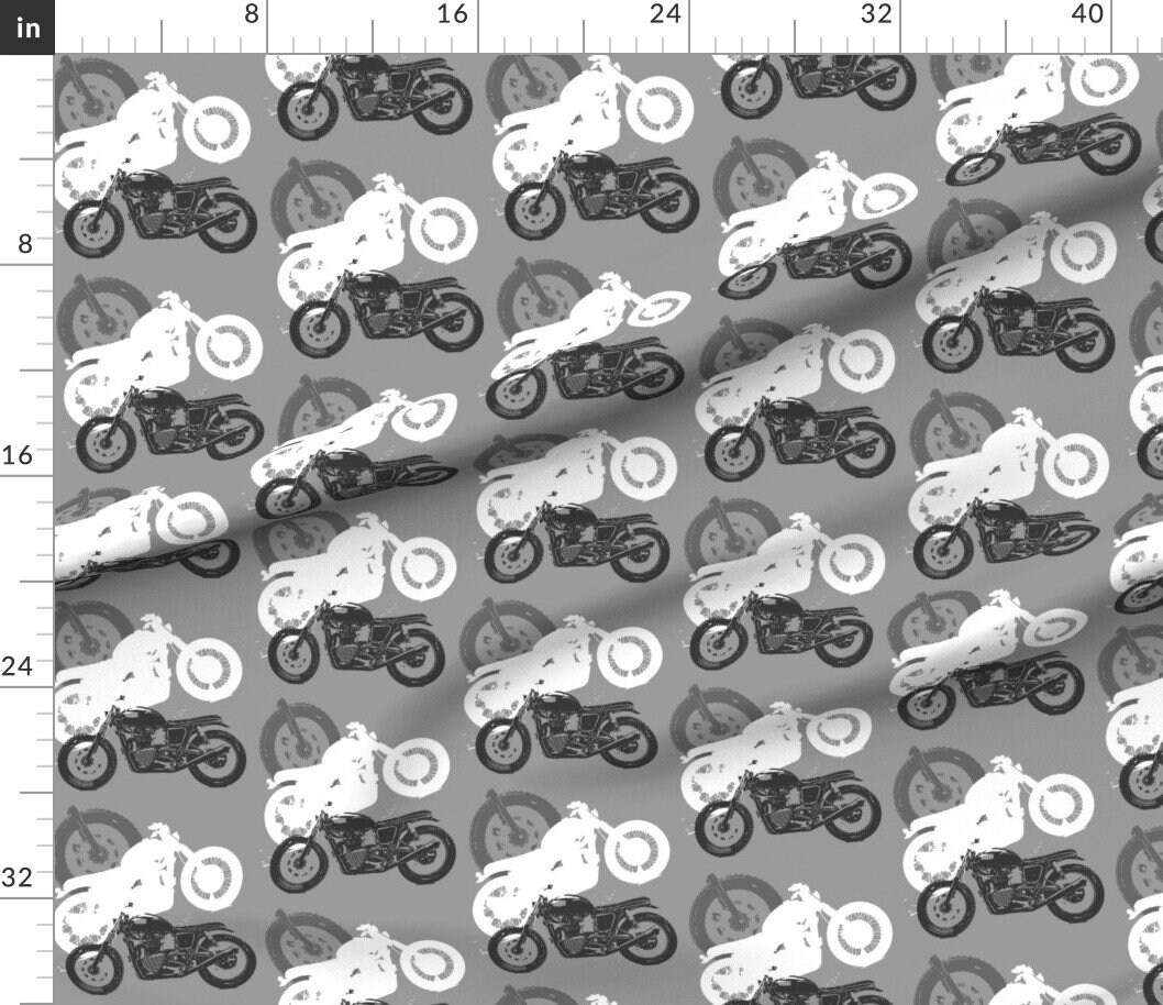 Motorcycles Fabric Moto Madness by Stickelberry - Etsy
