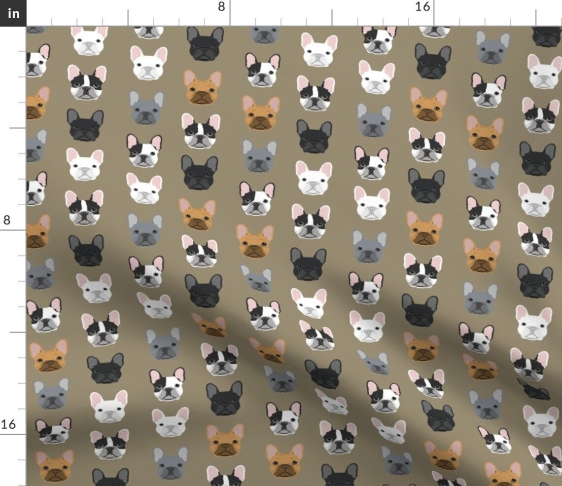 Brown French Bulldog Fabric French Bulldog Dogs Pet Puppy - Etsy