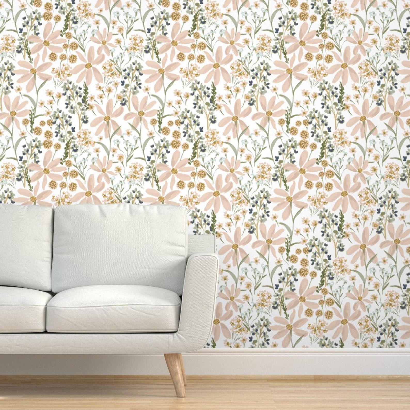 Soft Floral Peel-and-stick Wallpaper Sampler - Elegant Garden Botanical ...