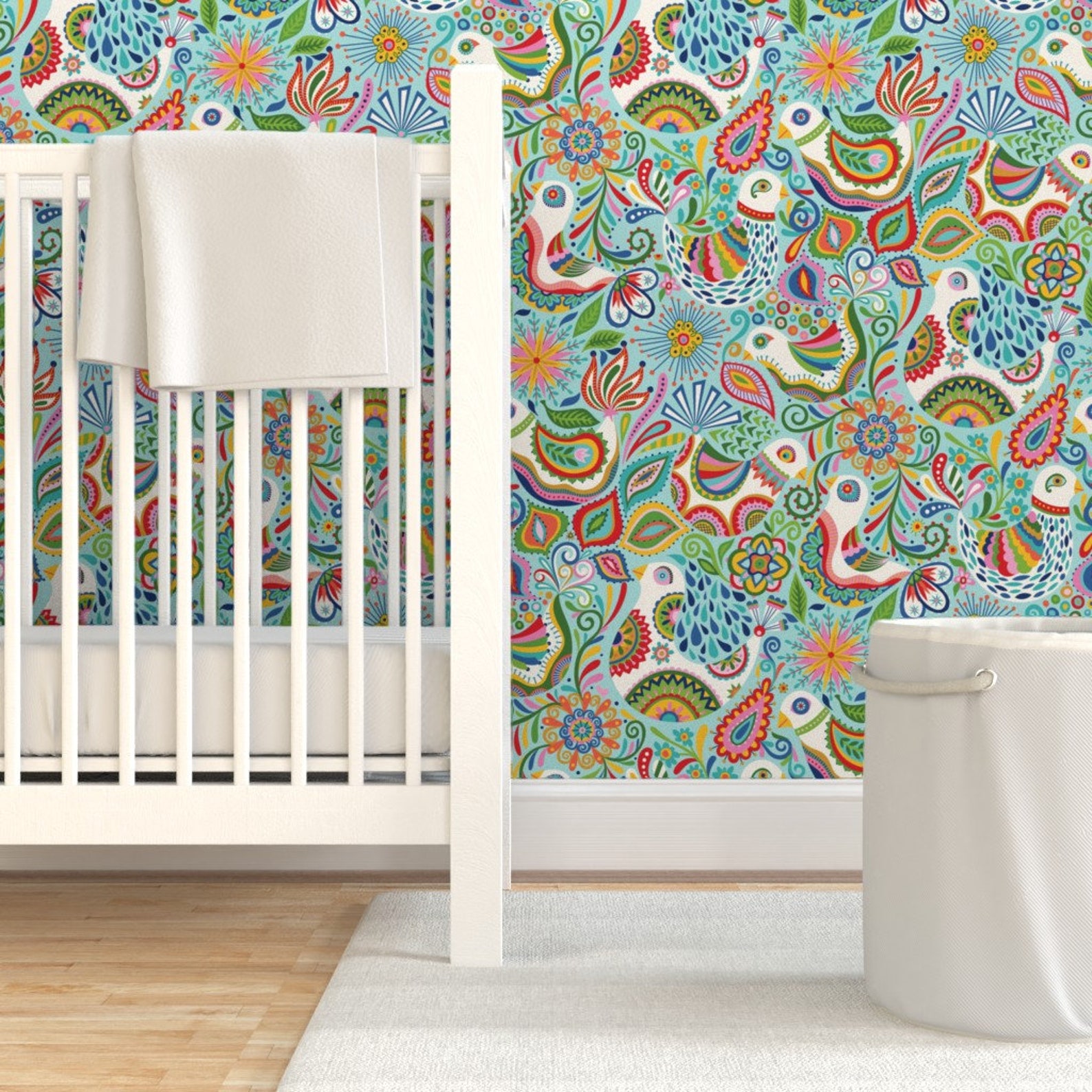 Paisley Birds Wallpaper Pinata Birdies by Groovity Paisley - Etsy