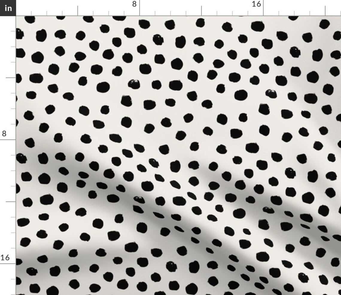 Dot Fabric Dalmatian Dots Cream Neutral Classy Spots Animal | Etsy