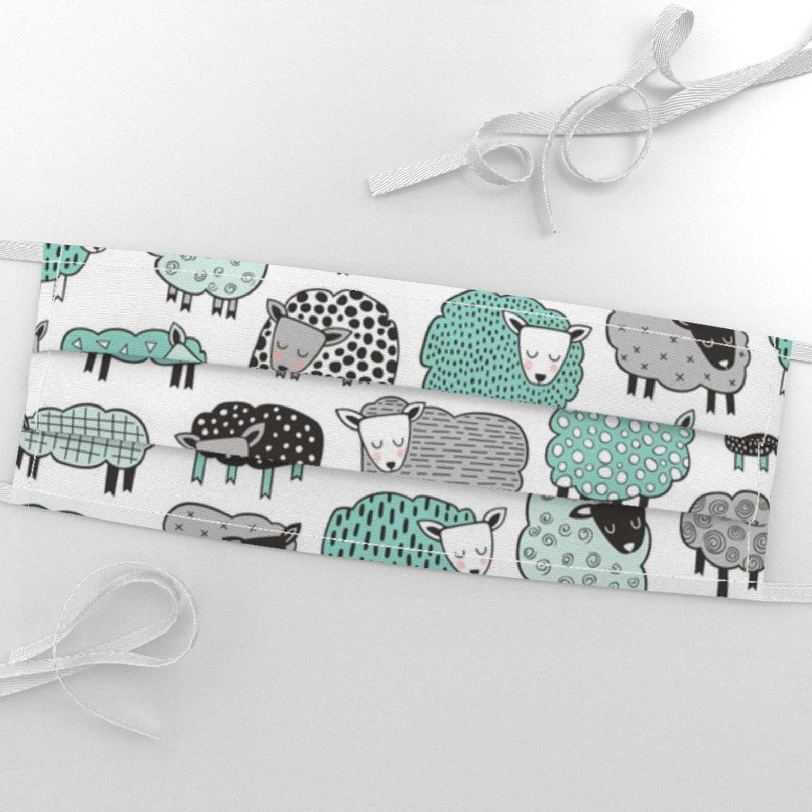 Geometric Sheep Fabric Sheep Geometric Patterned Black White | Etsy