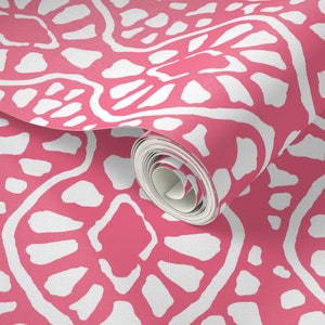 Pink Wallpaper Cobblestone Trellis Pink by Lulabelle Pink - Etsy