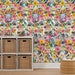 Bold Floral Wallpaper Bright Blooms Painted Floral by - Etsy