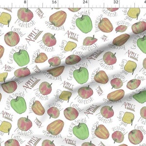 Apples Fabric Apples by Lprspr Red Delicious Granny Smith Apple Fruit ...