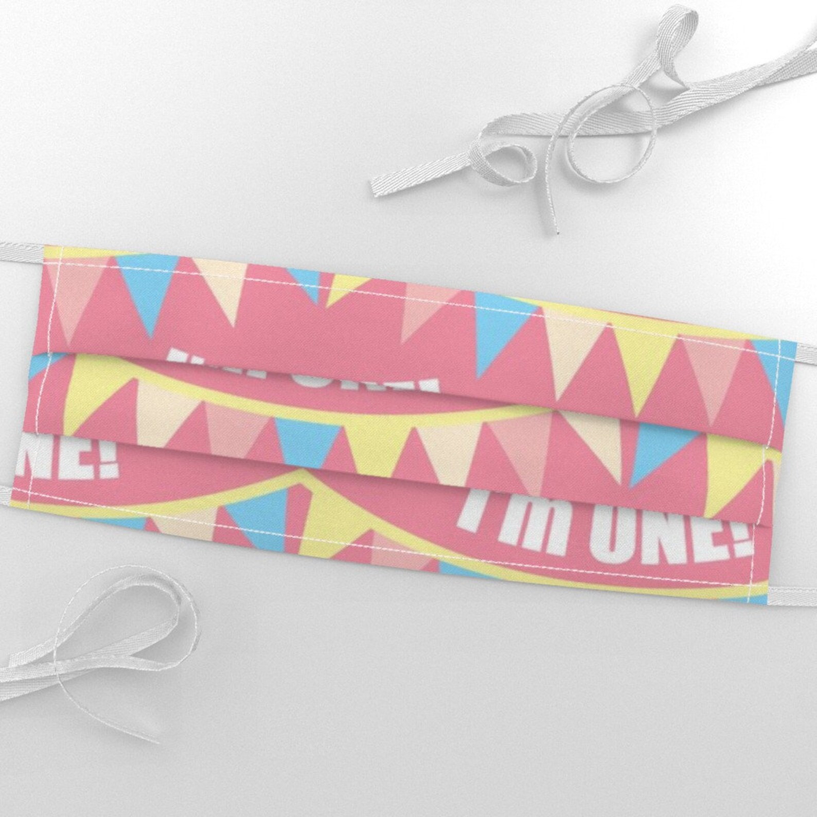 First Birthday Fabric I'M One Bunting Pink by | Etsy