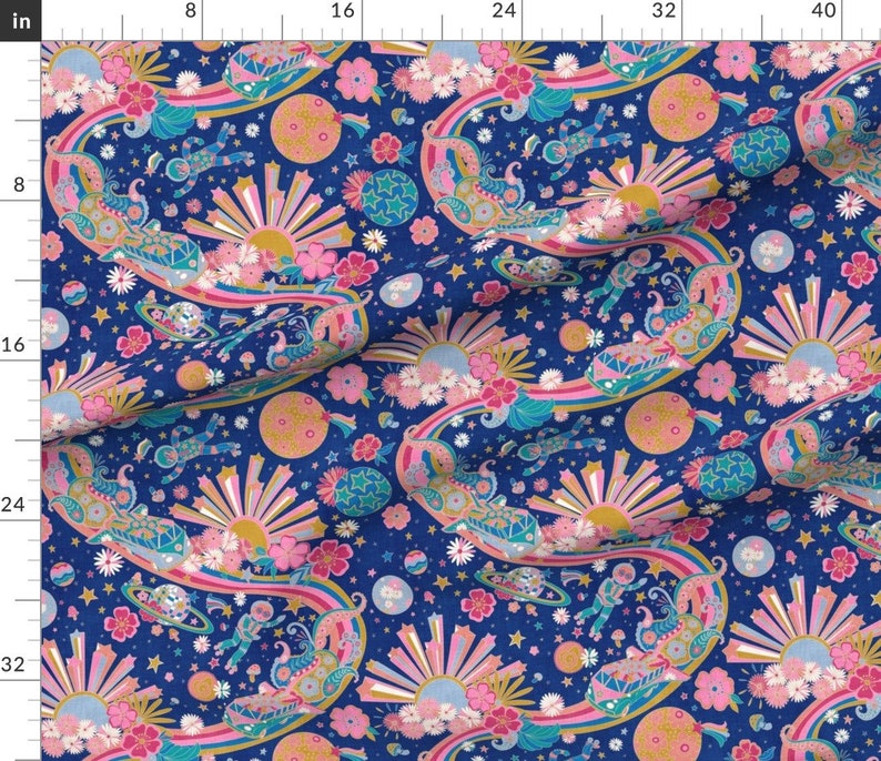 Groovy Fabric Groovy Intergalactic Adventures 18 Large | Etsy