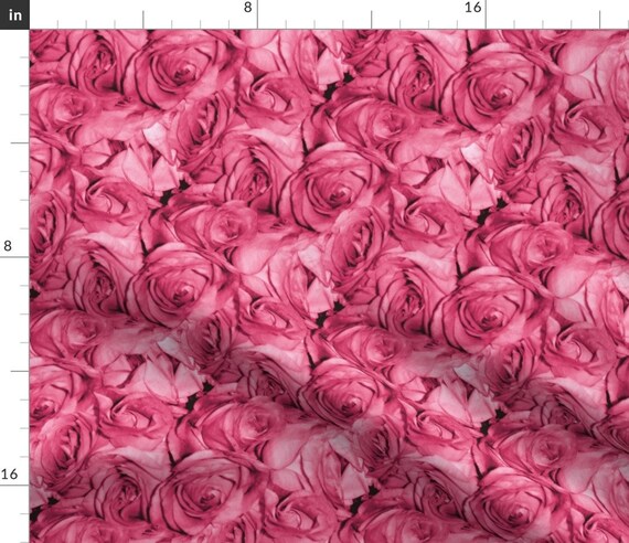 Pink Roses Fabric Bubblegum Rose by Peacoquettedesigns - Etsy